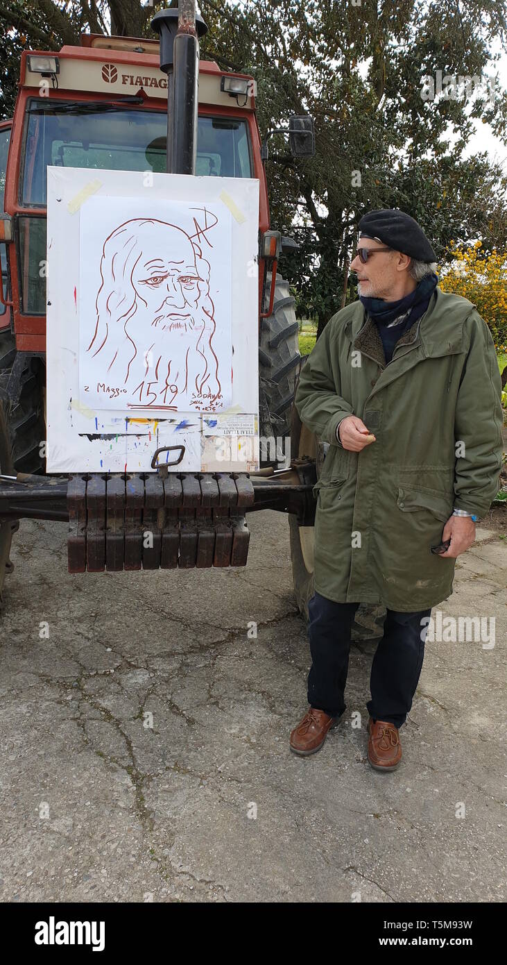 HANDOUT - 19 April 2019, Italy, Verona: The artist and farmer Dario ...