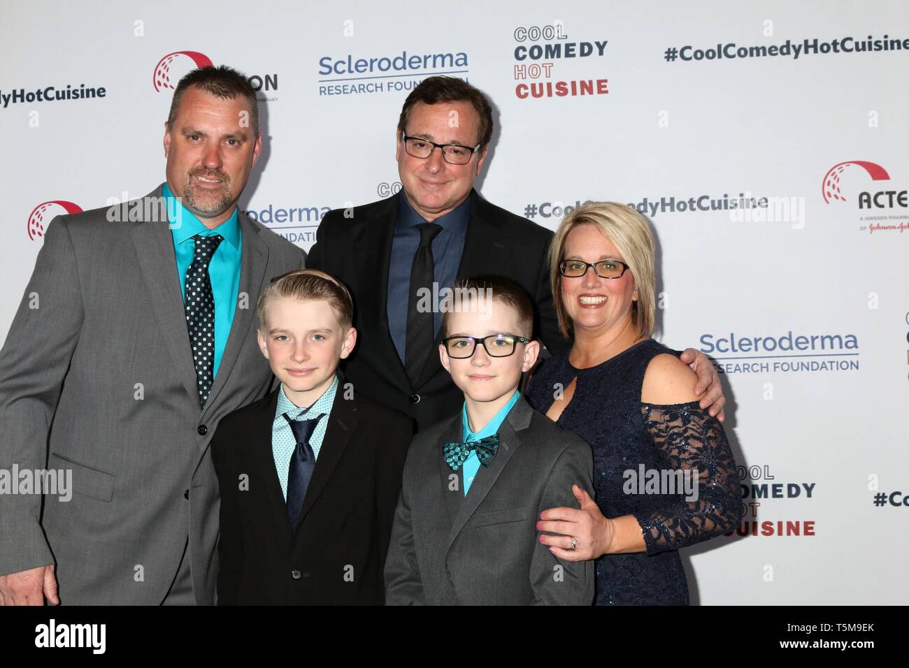 Beverly Hills, CA. 25th Apr, 2019. Terry Wright, Weston Wright, Bob Saget, Wyatt Wright, Candace ...