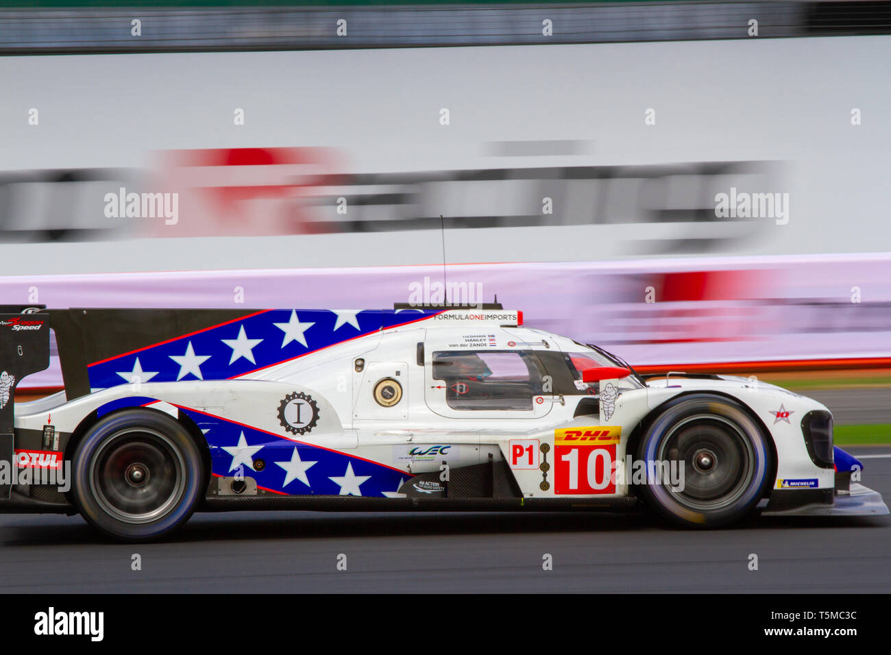 Close up, side view of Dragonspeed LMP1 at speed, WEC 6 Hours of ...