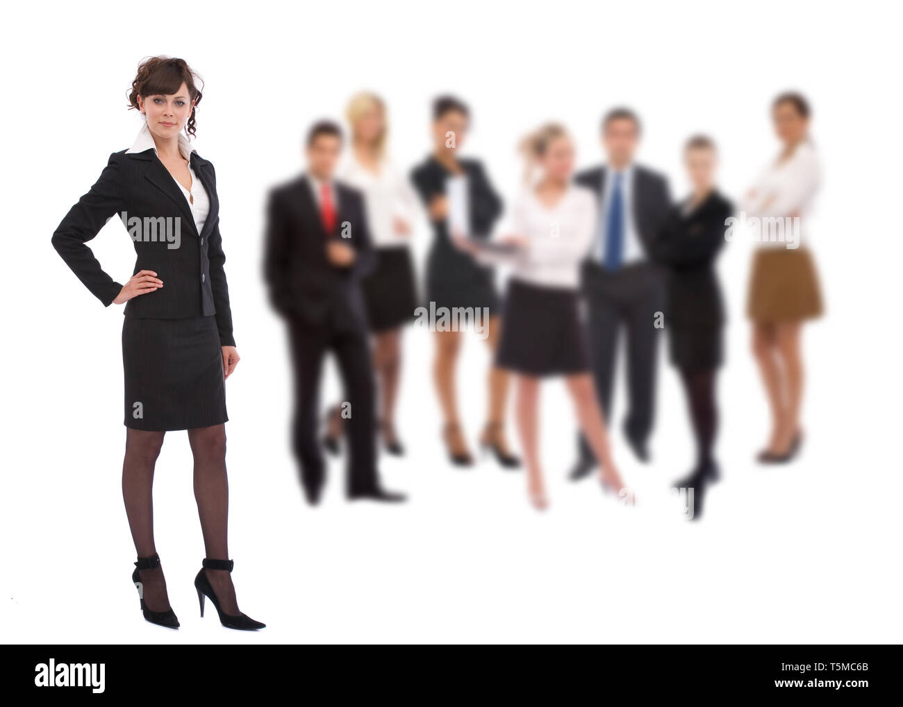 teamwork concept with beautiful businesswoman and her team Stock Photo ...