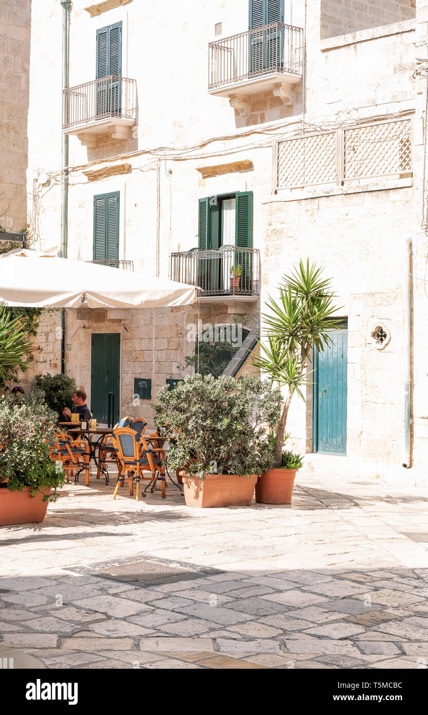 White Stone Buildings in Italian Village Stock Photo - Alamy
