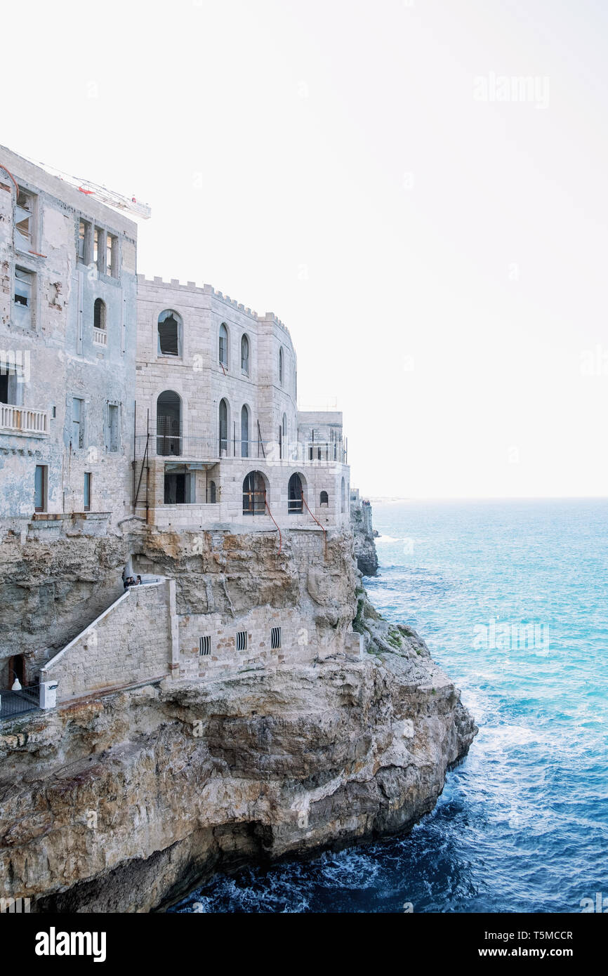 Stone Buildings on Cliff Stock Photo - Alamy