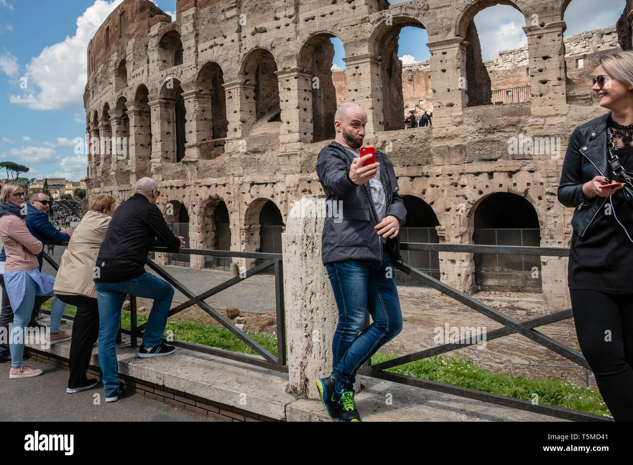Tourists at the Colosseum, Rome Stock Photo - Alamy