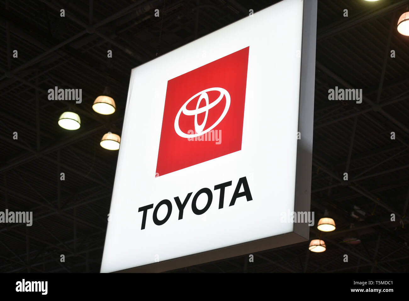 Toyota display at the New York International Auto Show at the Javits ...