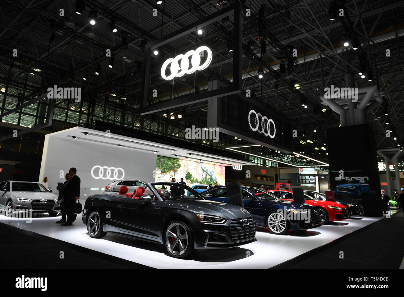 Audi car display at the New York International Auto Show at the Javits ...