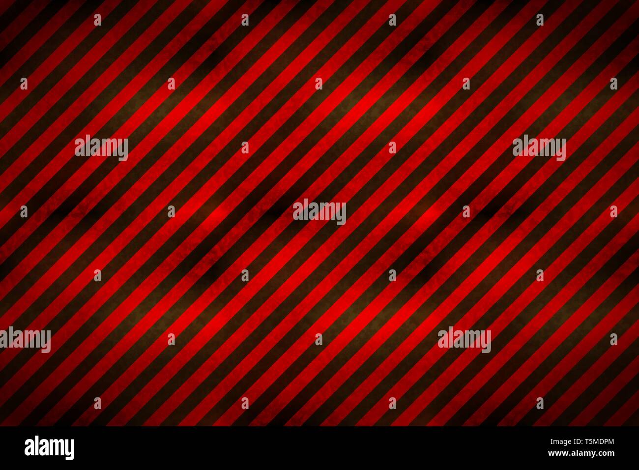 Warning sign red and black stripes with grunge texture, faded ...