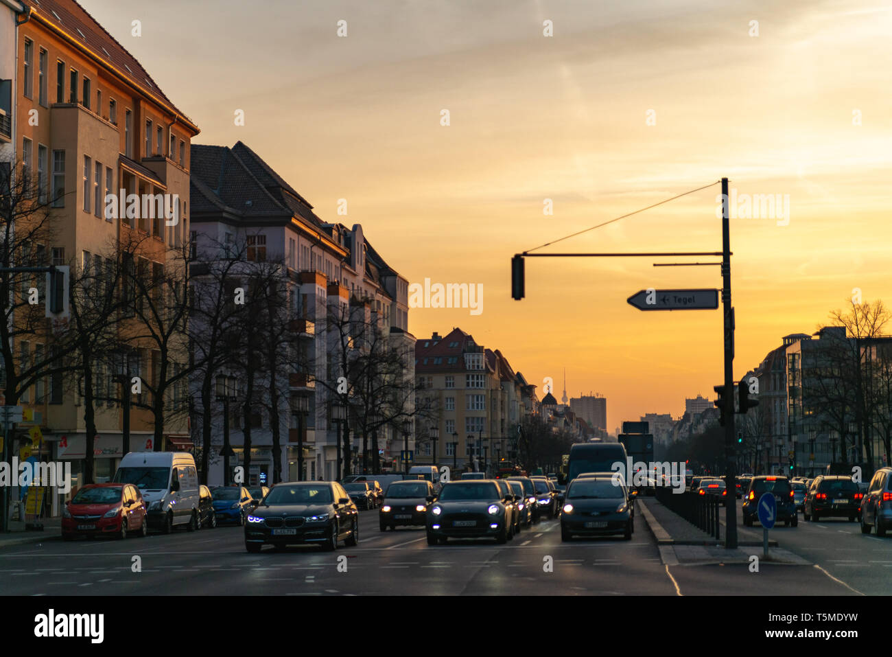 Berlin, Germany. February 19, 2019. Morning in Berlin. City view of the ...