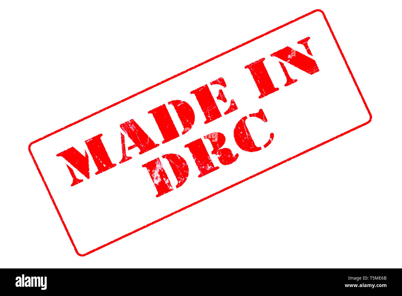 Rubber stamp with red ink on white background concept reading Made In ...