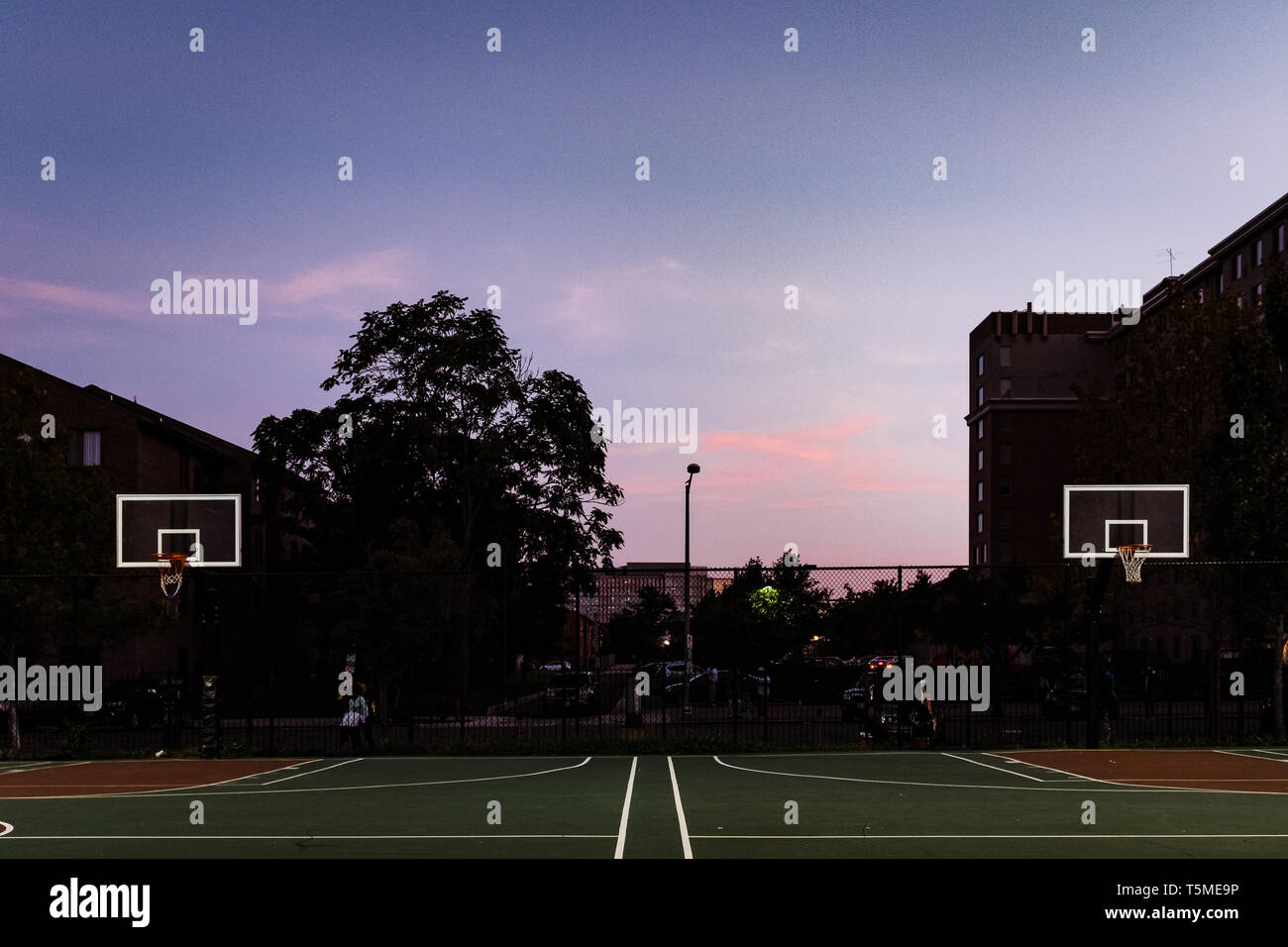 City Basketball court at night Stock Photo - Alamy