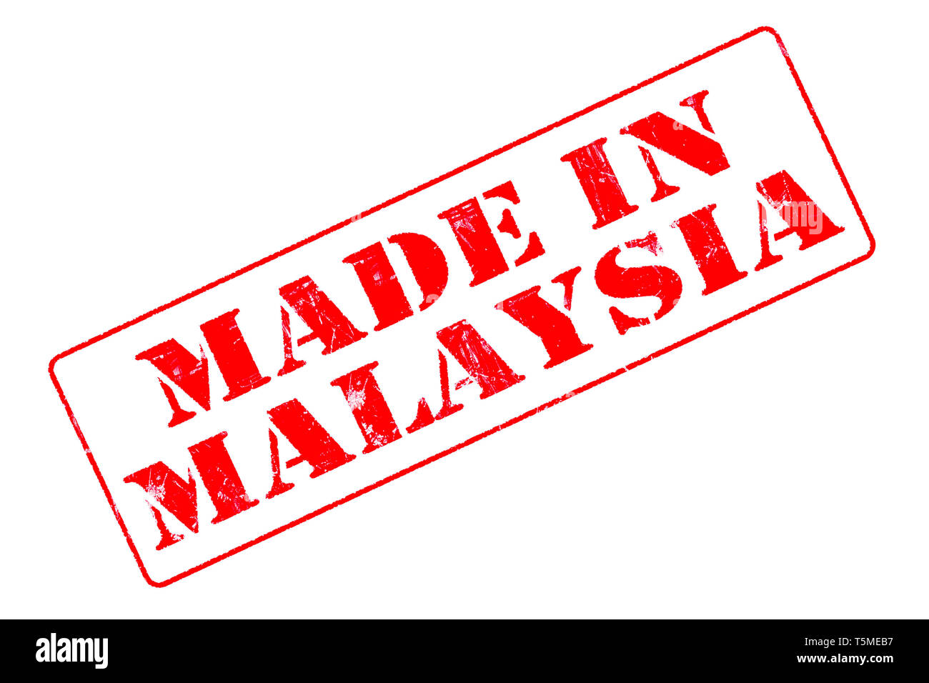 Rubber stamp with red ink on white background concept reading Made In ...