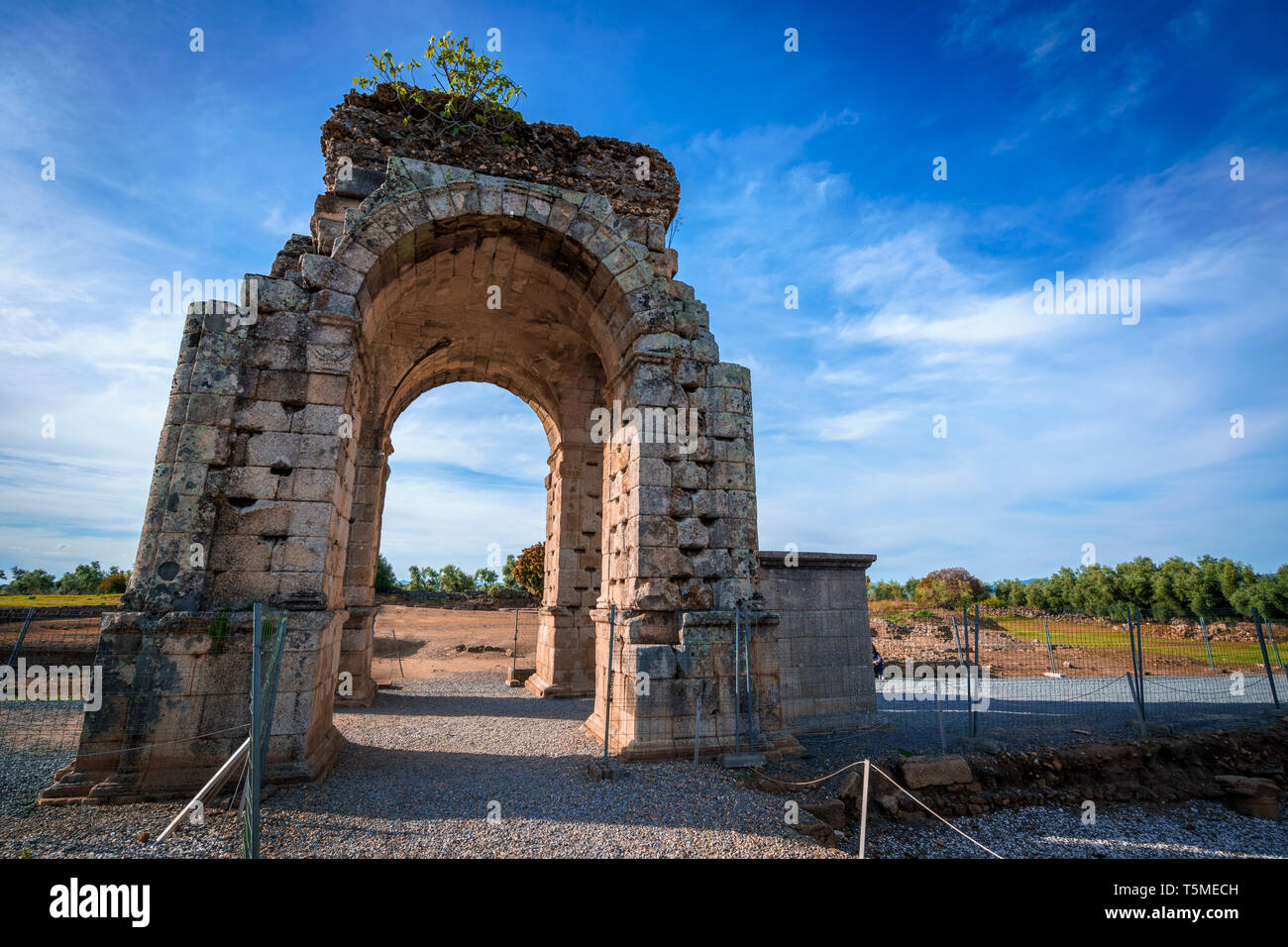 Arch of Caparra, ancient roman city of Caparra in Extremadura, Spain ...