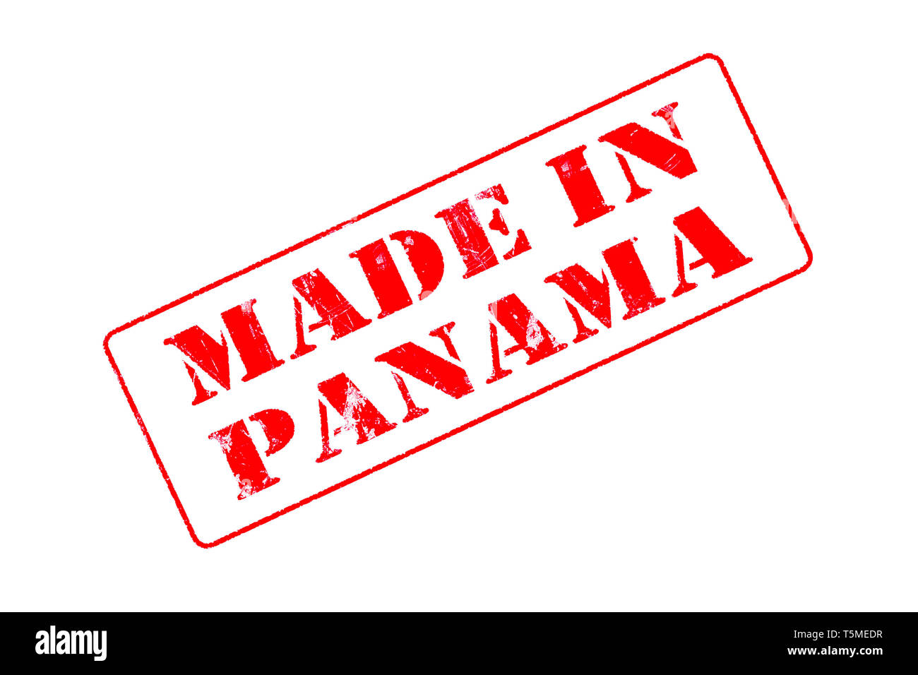 Rubber stamp with red ink on white background concept reading Made In ...