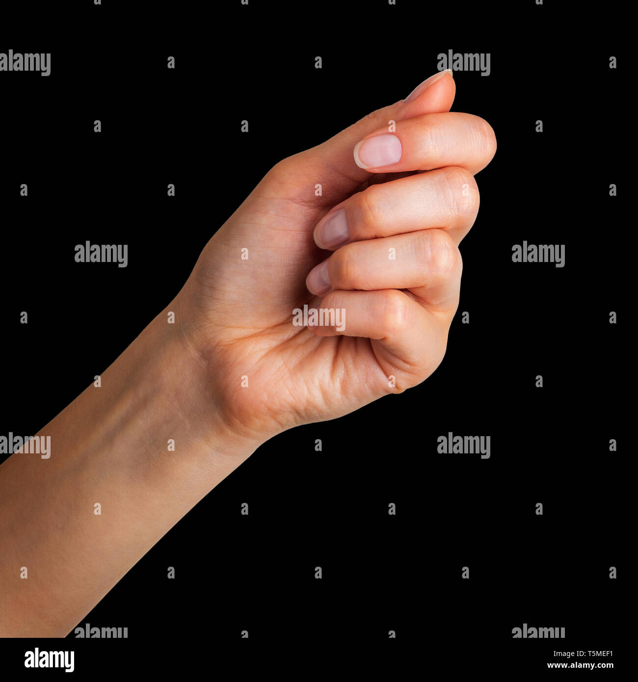 Woman hand showing picking up pose or holding something Stock Photo - Alamy