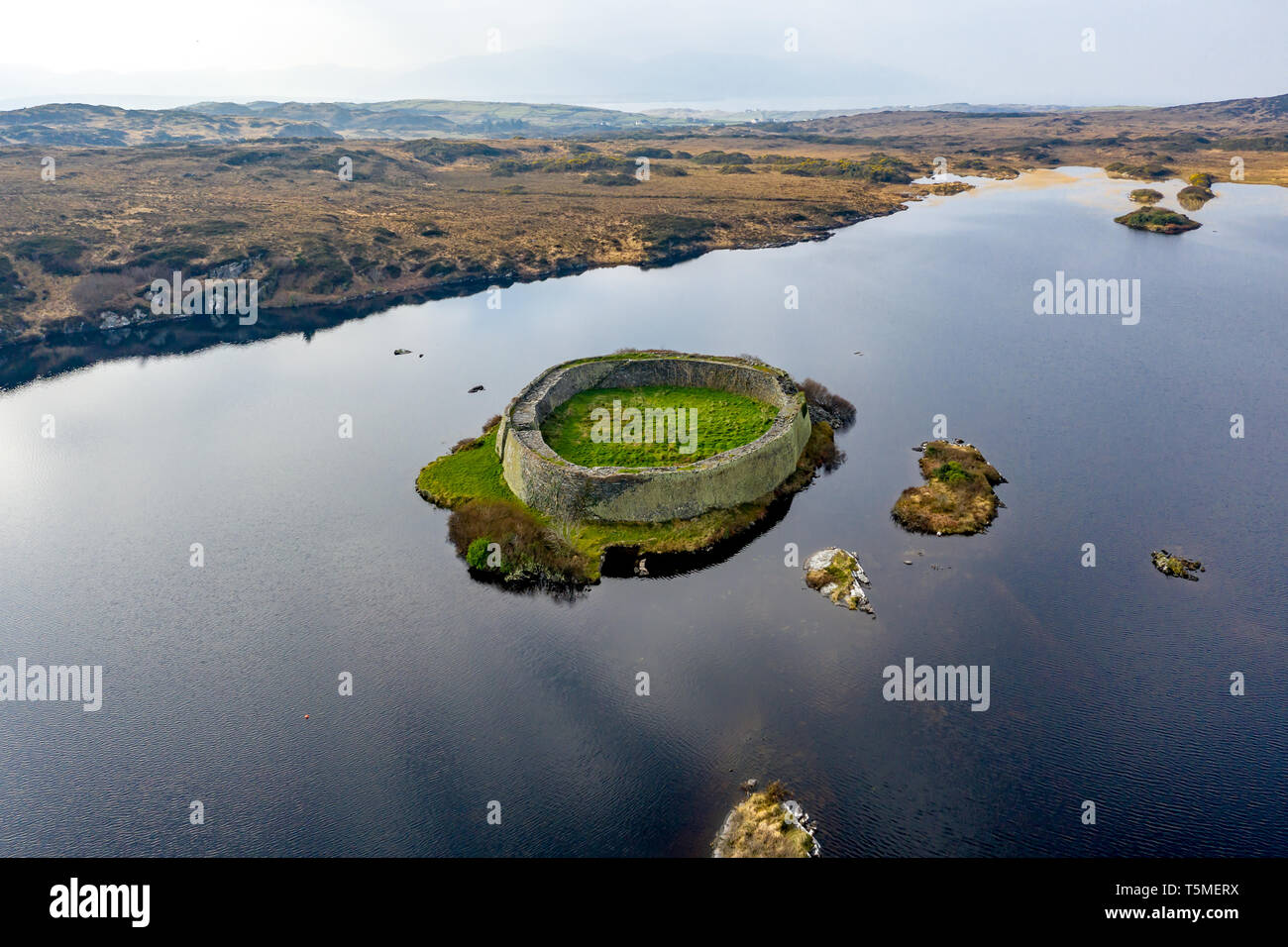 Aerial view of Doon Fort by Portnoo - County Donegal - Ireland Stock ...