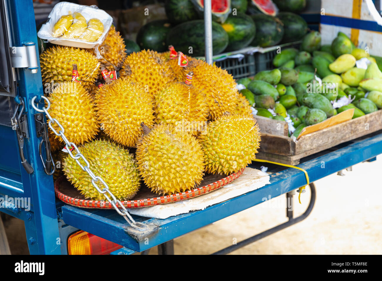 Yellow Jackfruit for sale at outdoor market in SaPa Vietnam, Asia Stock ...