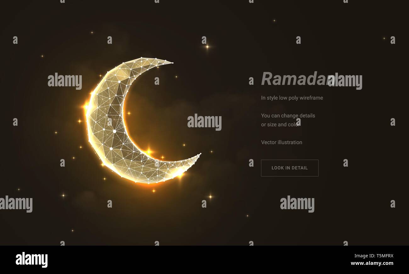 Crescent or moon. Abstract illustration isolated on dark background ...