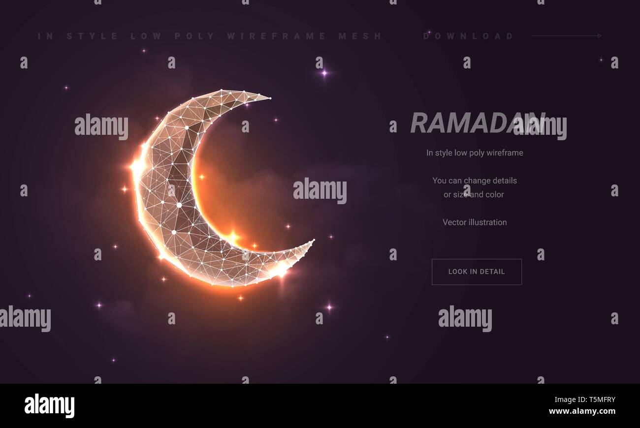 Crescent or moon. Abstract illustration isolated on dark background ...