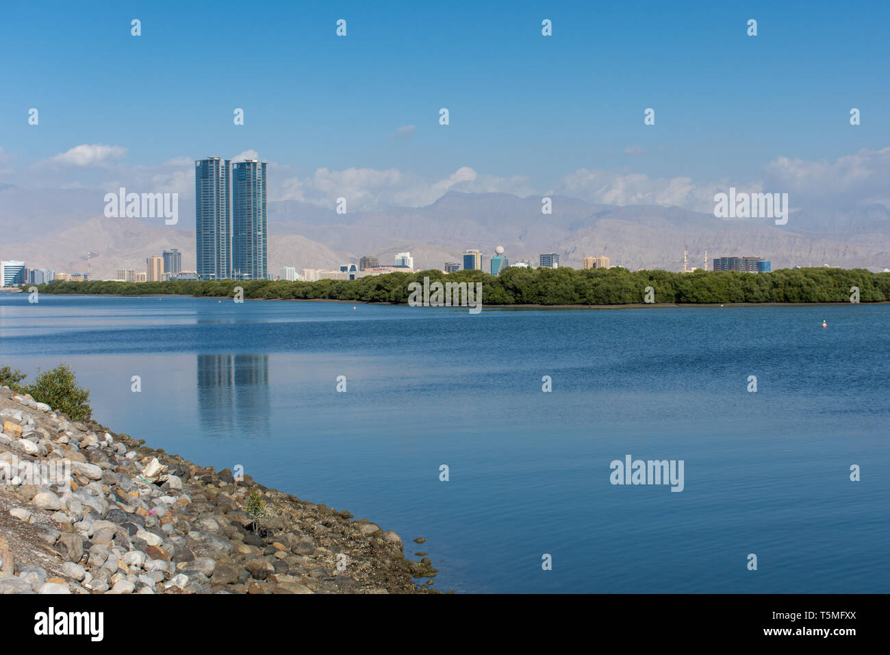 Ras al Khaimah View from the Corniche towards the Julphar Towers on the ...