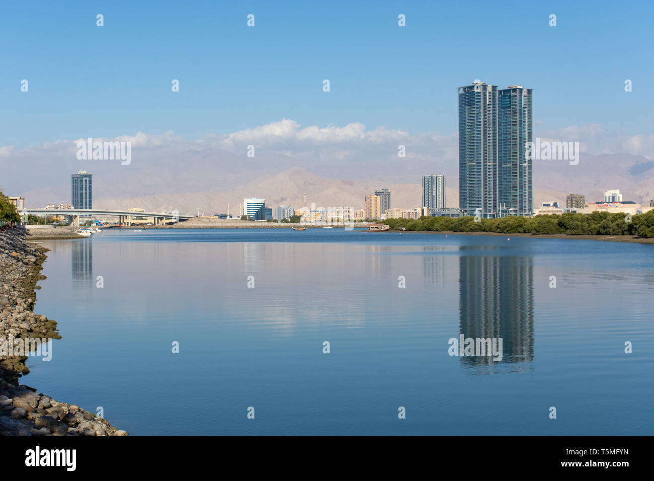 Ras al Khaimah View from the Corniche towards the Julphar Towers on the ...