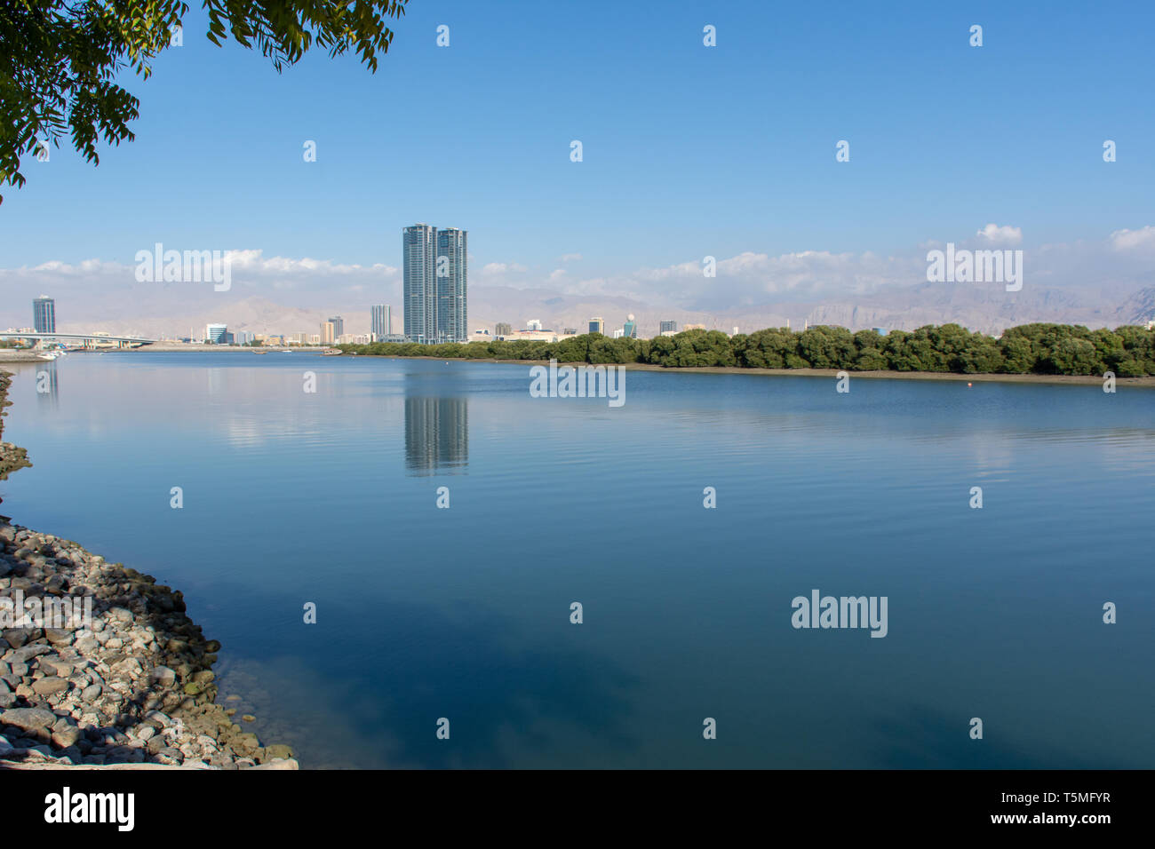 Ras al Khaimah View from the Corniche towards the Julphar Towers on the ...