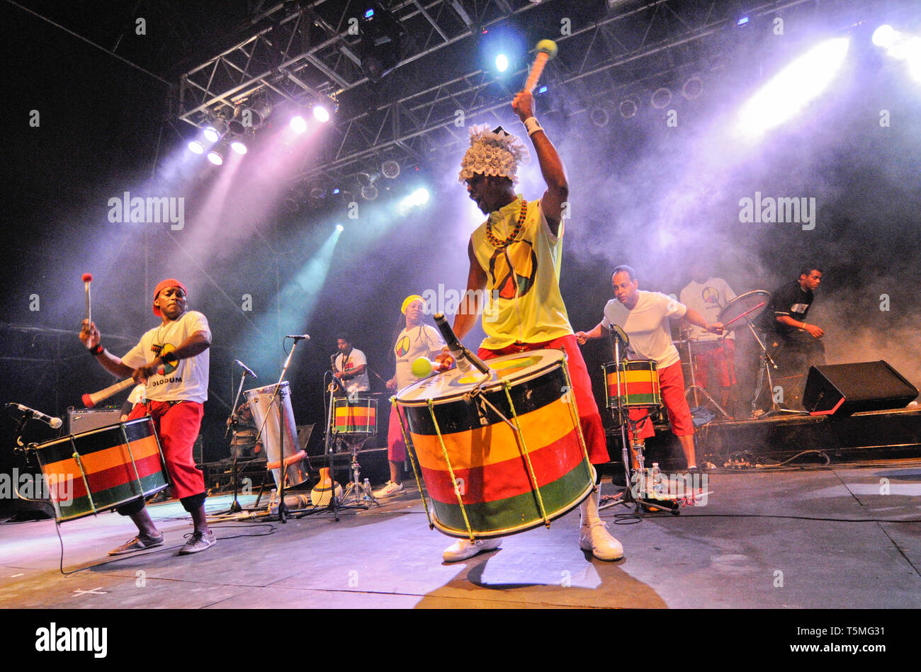 Olodum, brazilian percussion band Stock Photo - Alamy