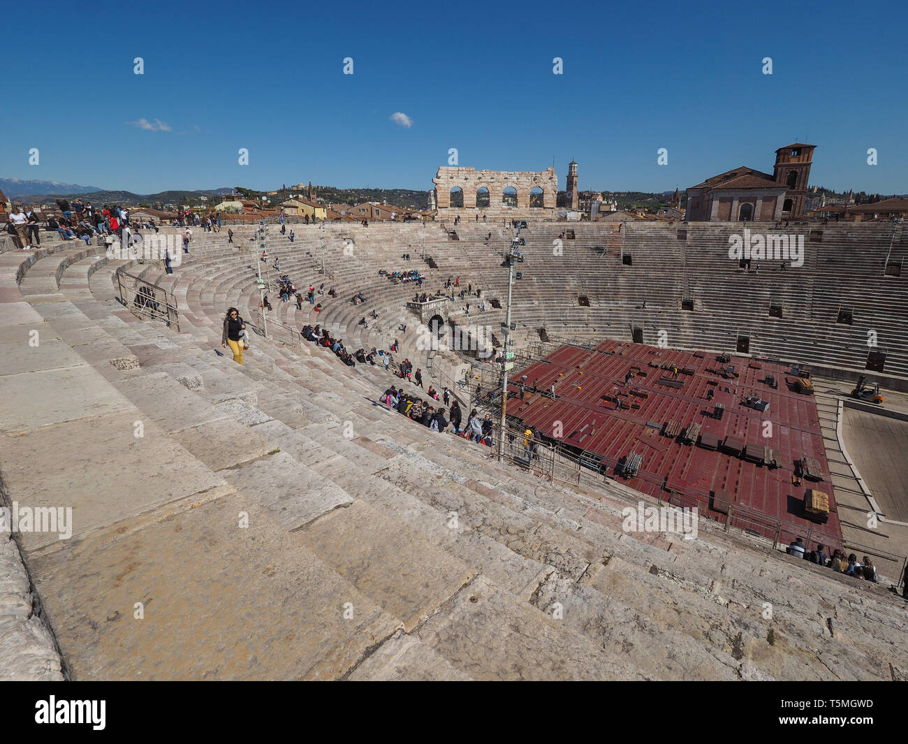 VERONA, ITALY - CIRCA MARCH 2019: Arena di Verona roman amphitheatre ...