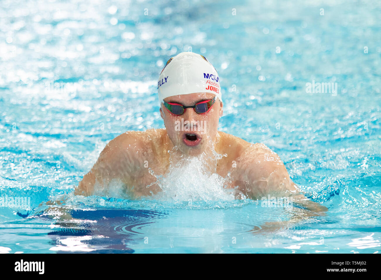 Robbie Jones (Mount Kelly) in action during the men's junior 400 metres ...