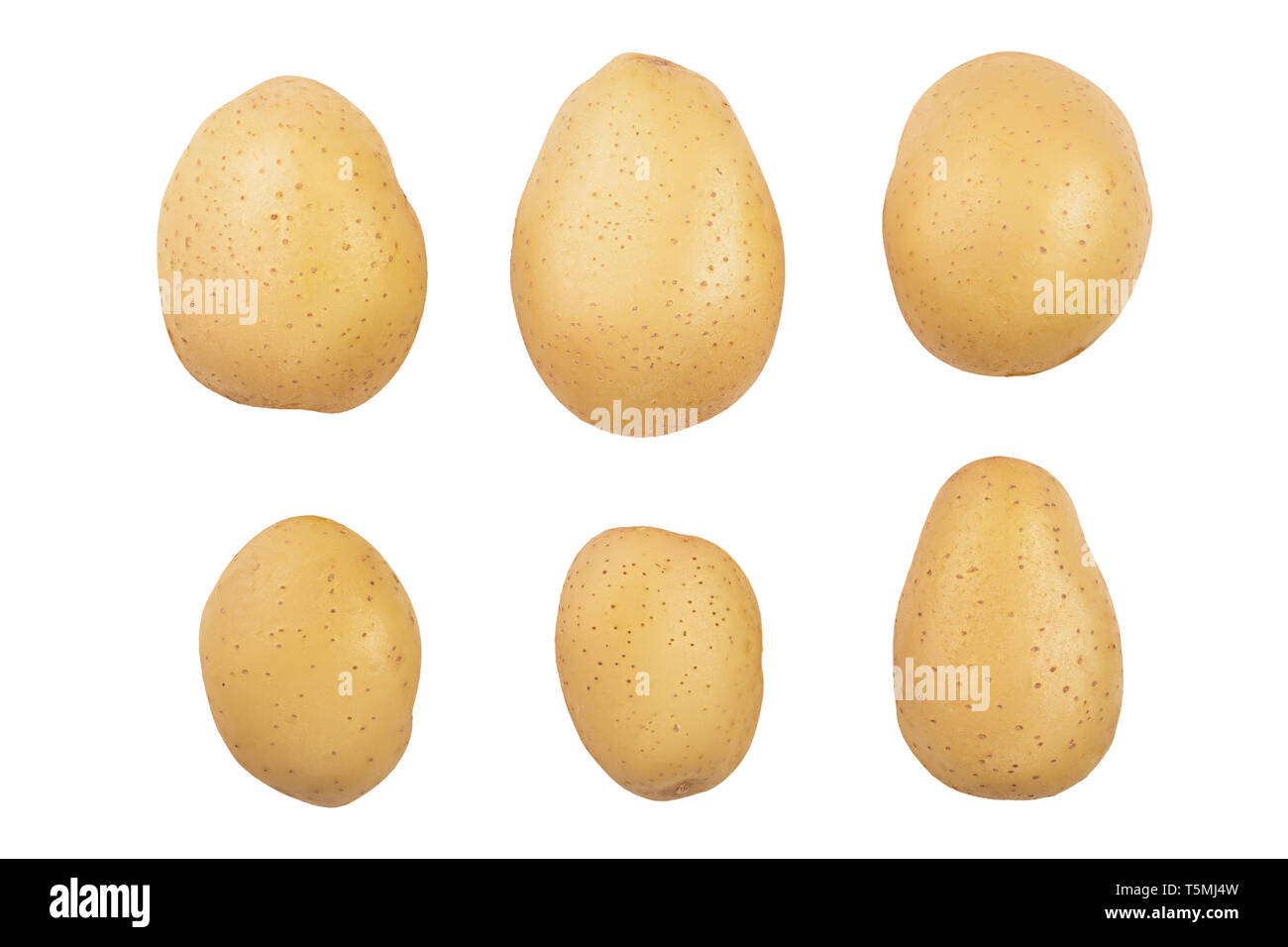 Young potato isolated on white background. Harvest new. Top view. Flat ...