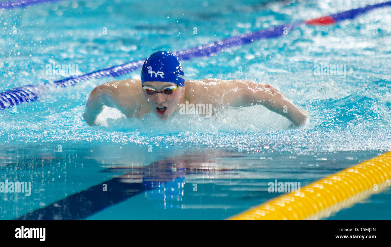 Joe Litchfield (Loughborough National Centre) in action during the men ...