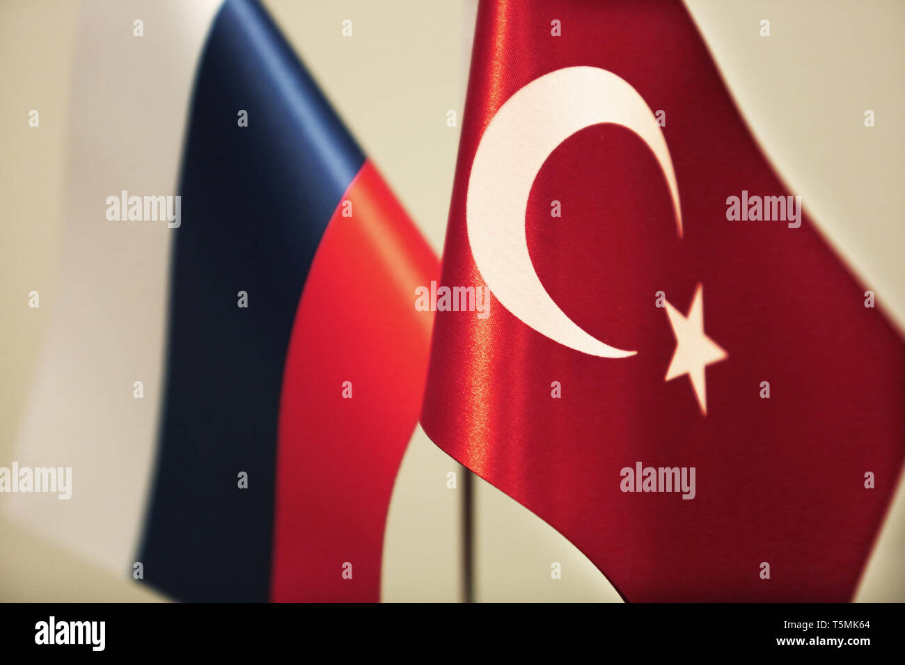 Turkey and Russia flags Stock Photo - Alamy