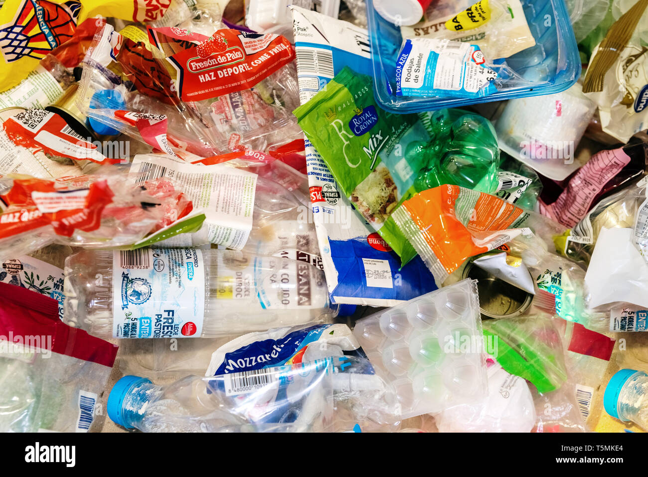 Plastic food containers that can be recycled if they are collected in ...