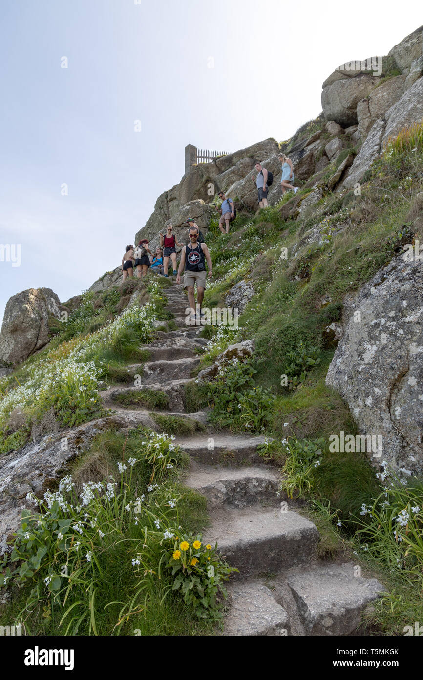Steep cliff path beach hi-res stock photography and images - Alamy