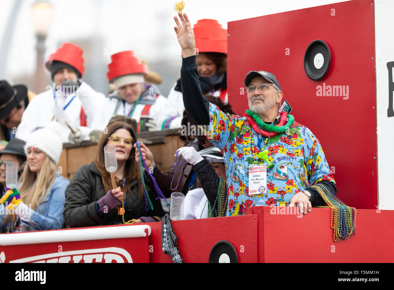 St. Louis, Missouri, USA - March 2, 2019: Bud Light Grand Parade, Man ...