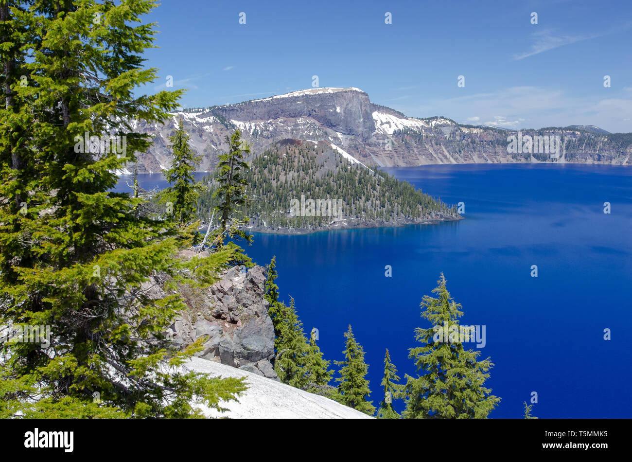 Winter at Crater Lake National Park in Oregon, USA as seen from Rim ...