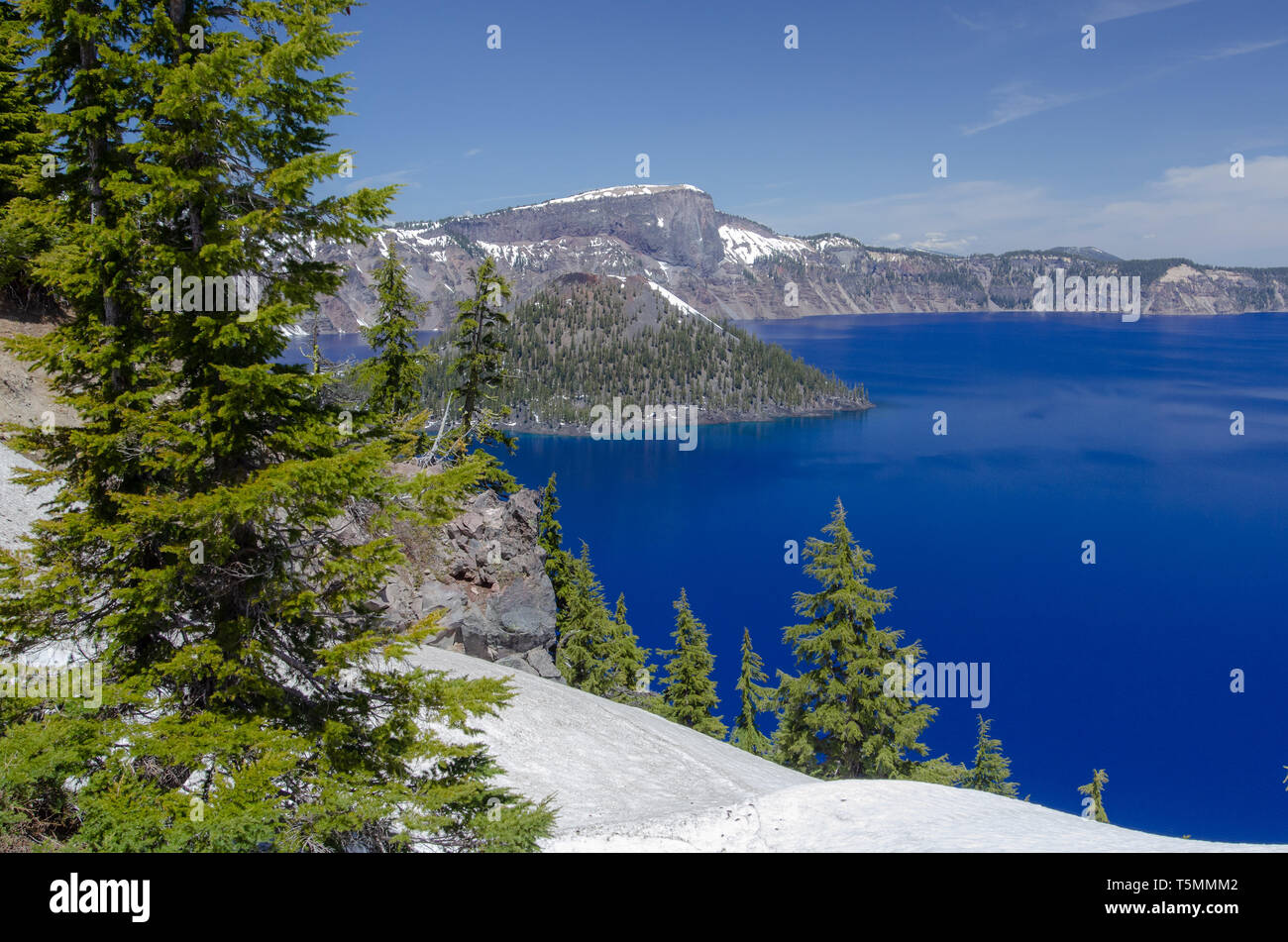 Winter at Crater Lake National Park in Oregon, USA as seen from Rim ...