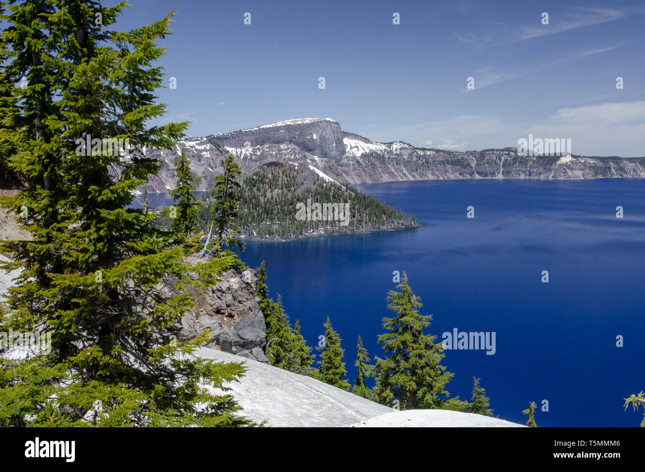 Winter at Crater Lake National Park in Oregon, USA as seen from Rim ...
