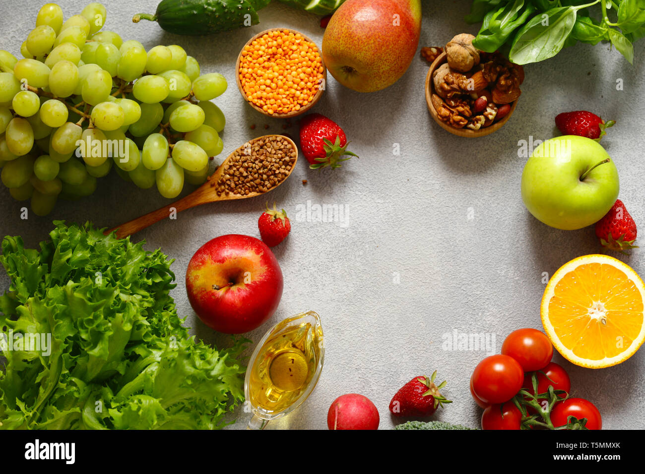 fresh vegetables and fruits for healthy eating Stock Photo - Alamy