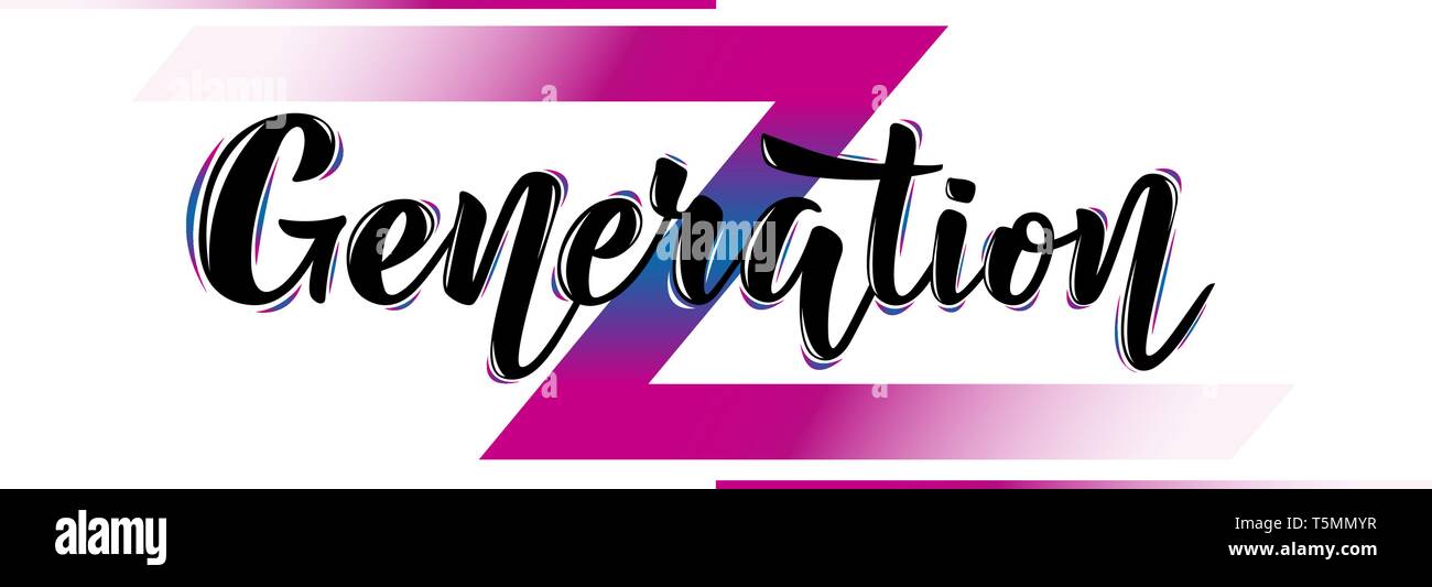 Vector illustration with color phrase Generation Z Stock Vector Image ...