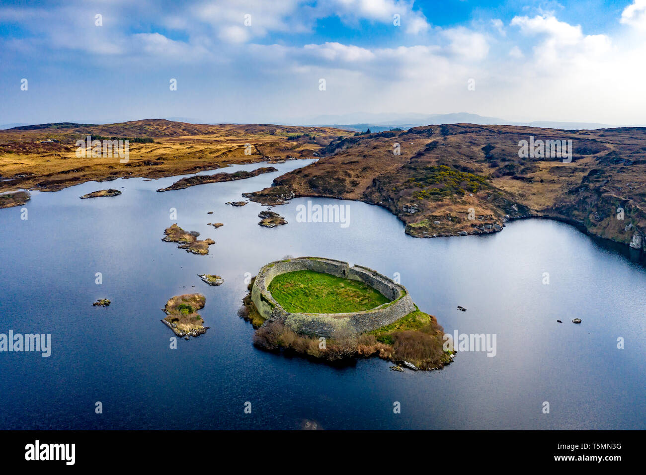 Aerial view of Doon Fort by Portnoo - County Donegal - Ireland Stock ...