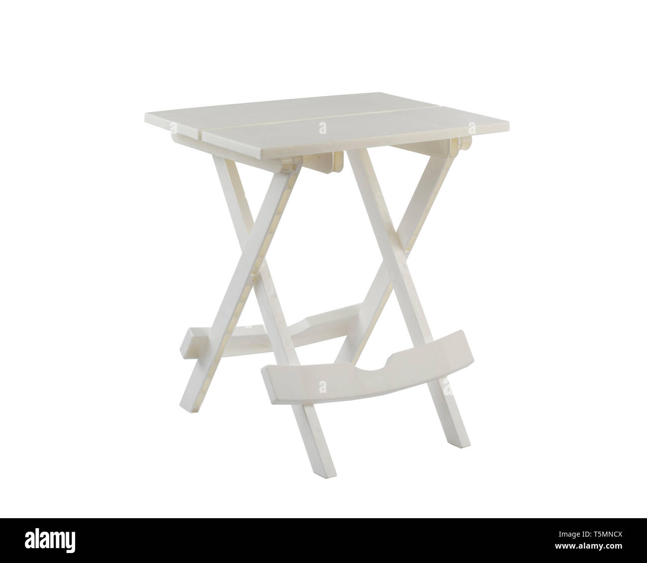 white plastic folding table isolated on white background Stock Photo ...