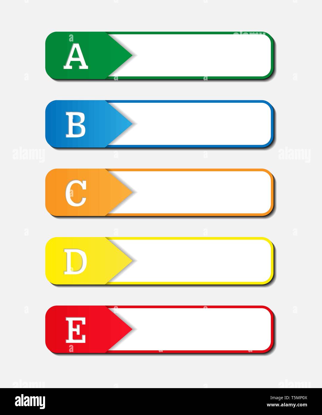 Set of colored bookmarks with ordinal letters and space for text for ...