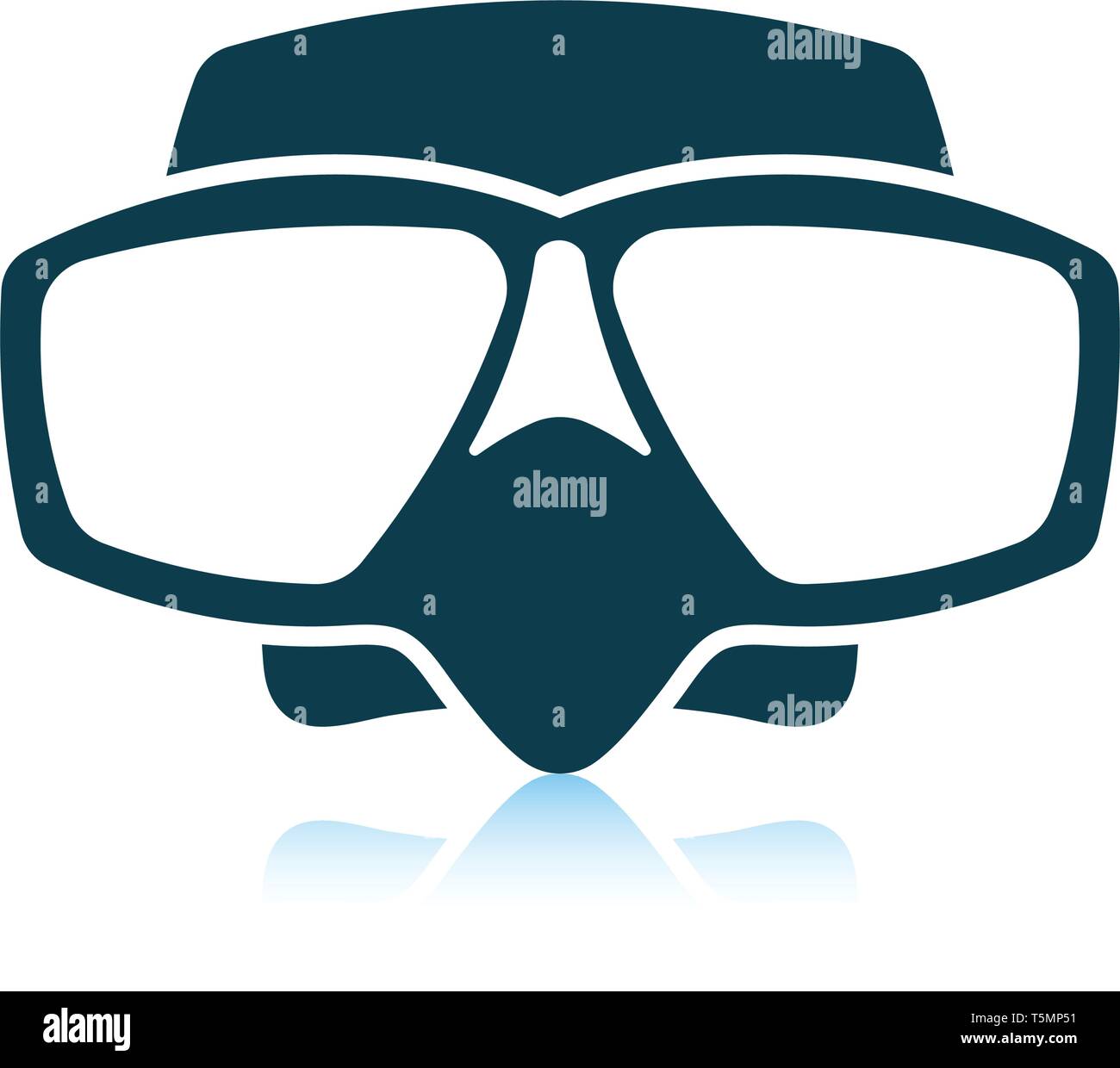 Icon of scuba mask . Shadow reflection design. Vector illustration ...