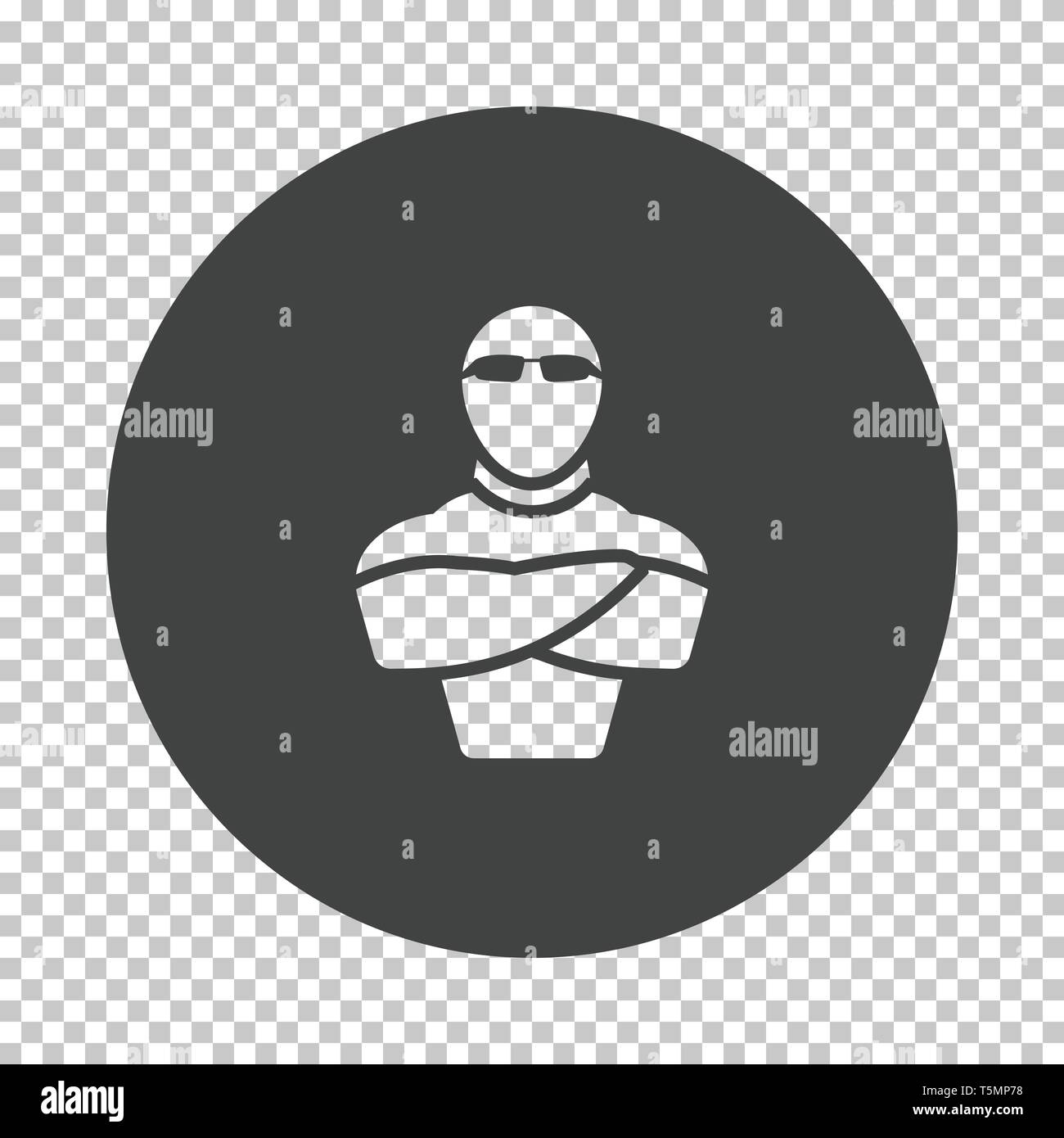 Night club security icon. Subtract stencil design on tranparency grid ...