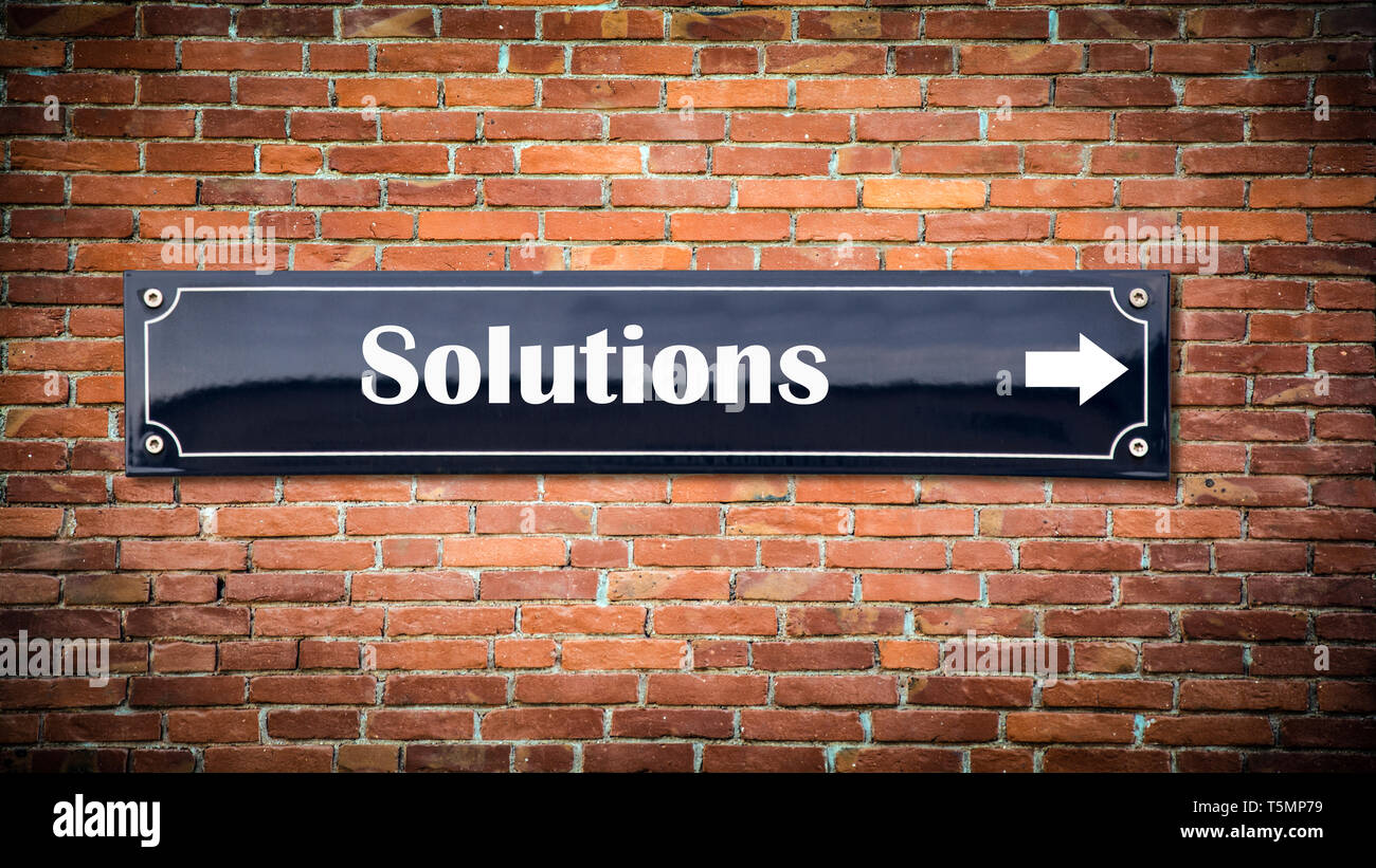 Street Sign to Solutions Stock Photo - Alamy