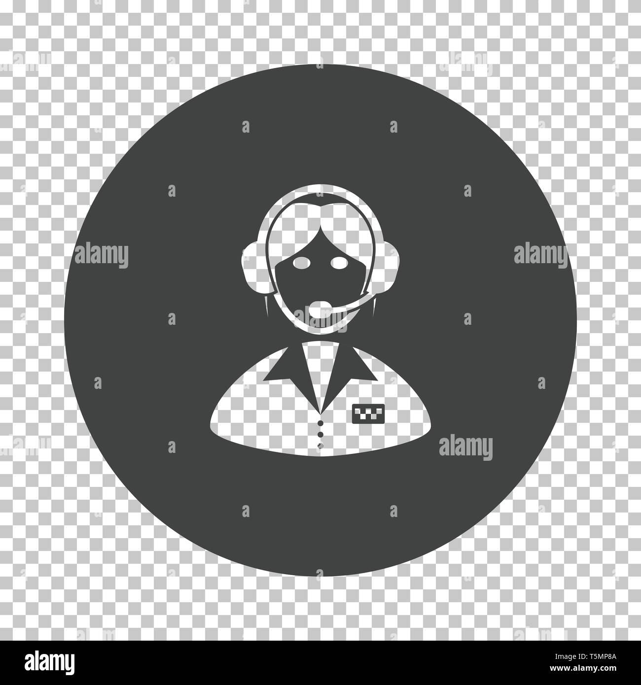 Taxi dispatcher icon. Subtract stencil design on tranparency grid ...