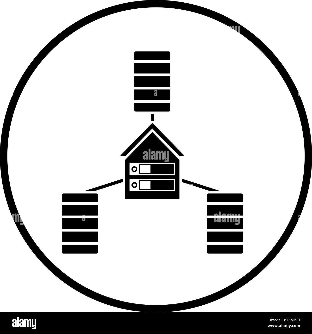 Datacenter Icon. Thin Circle Stencil Design. Vector Illustration Stock ...