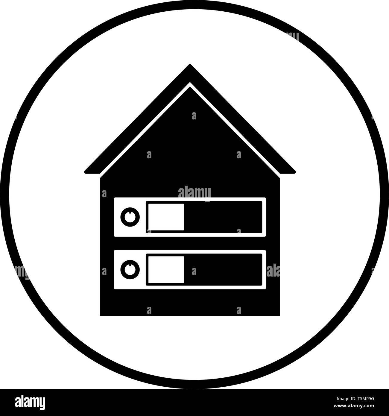 Datacenter Icon. Thin Circle Stencil Design. Vector Illustration Stock ...