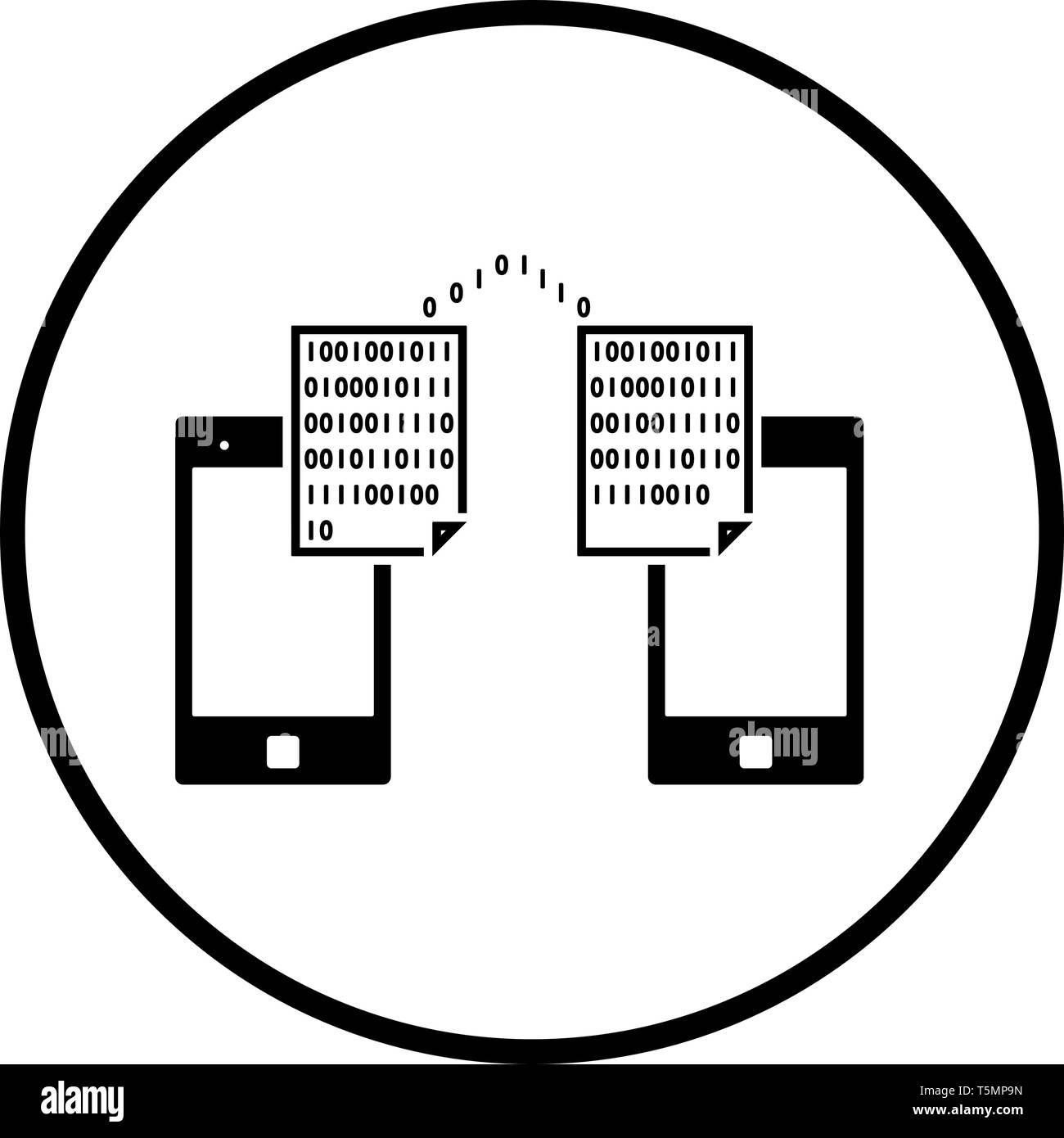 Exchanging Data Icon. Thin Circle Stencil Design. Vector Illustration Stock Vector Image & Art ...