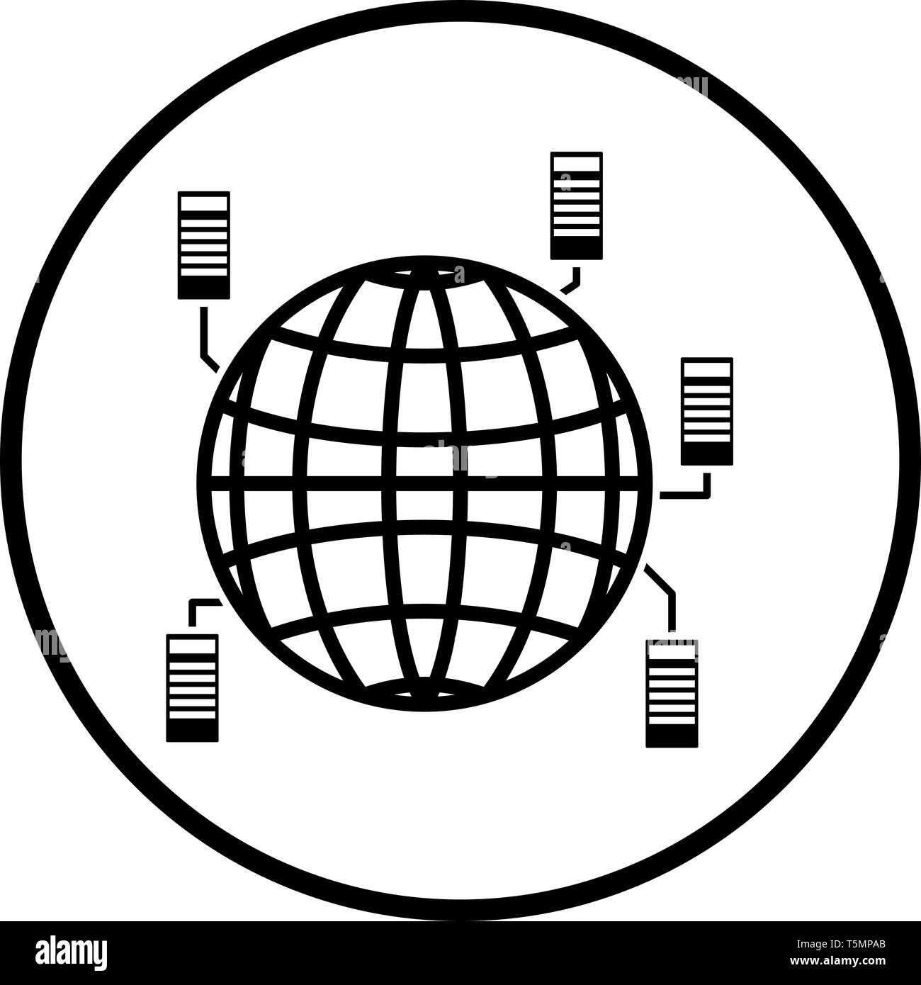 Big Data Icon. Thin Circle Stencil Design. Vector Illustration Stock ...