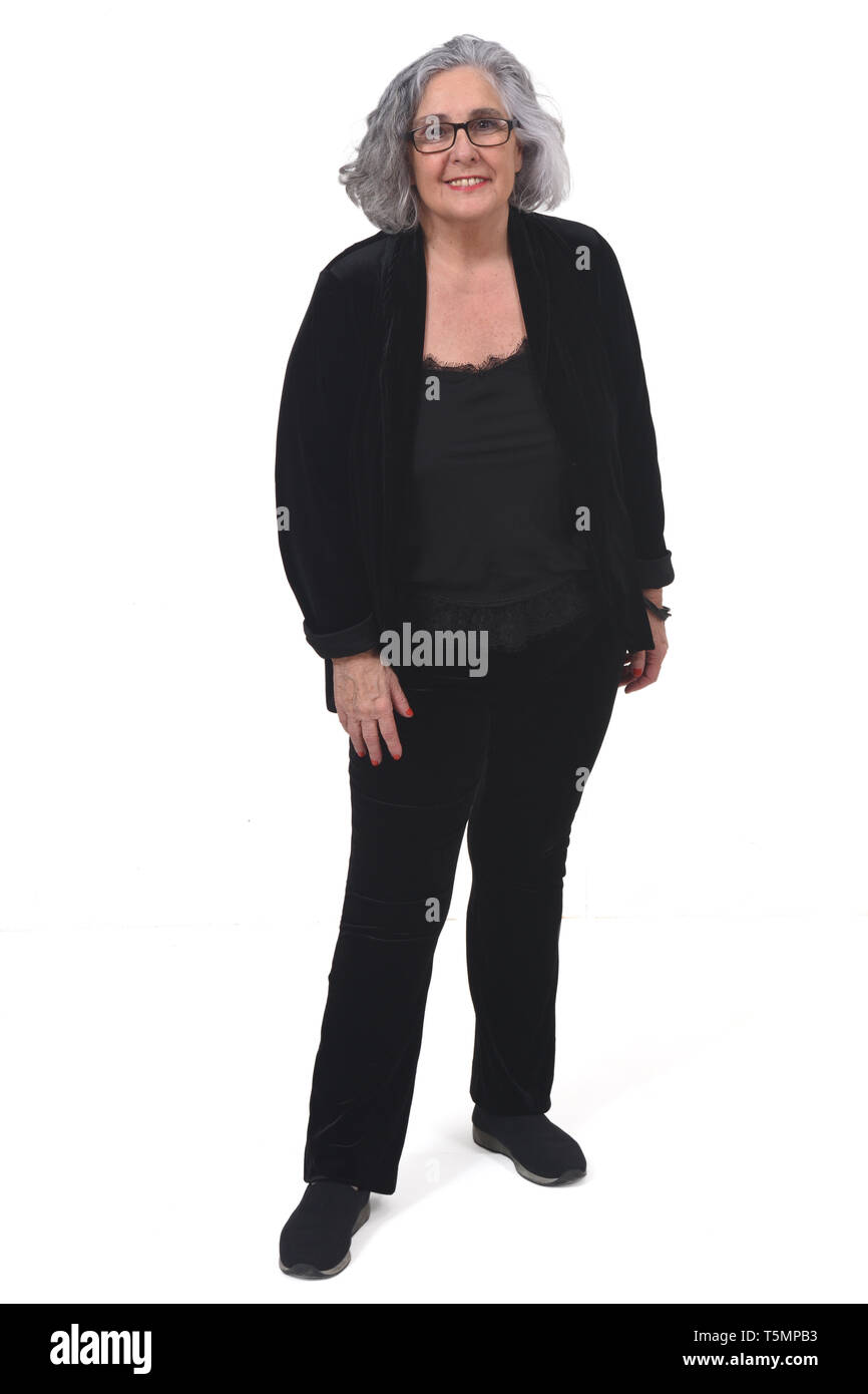 White haired old lady Cut Out Stock Images & Pictures - Alamy